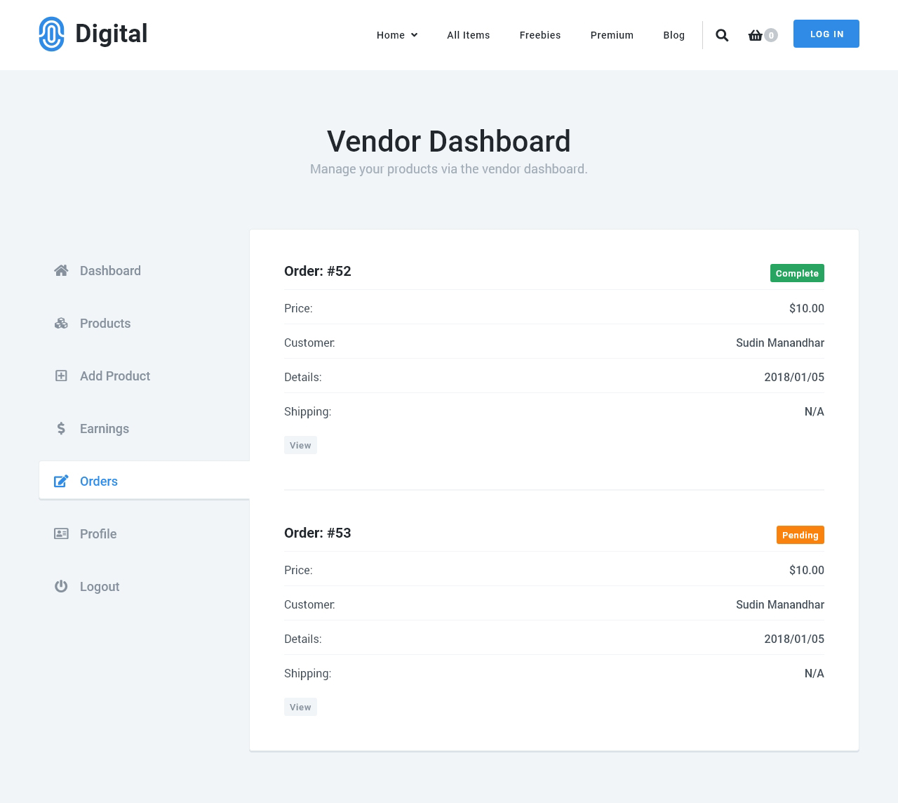 Vendor Dashboard - ZenBase